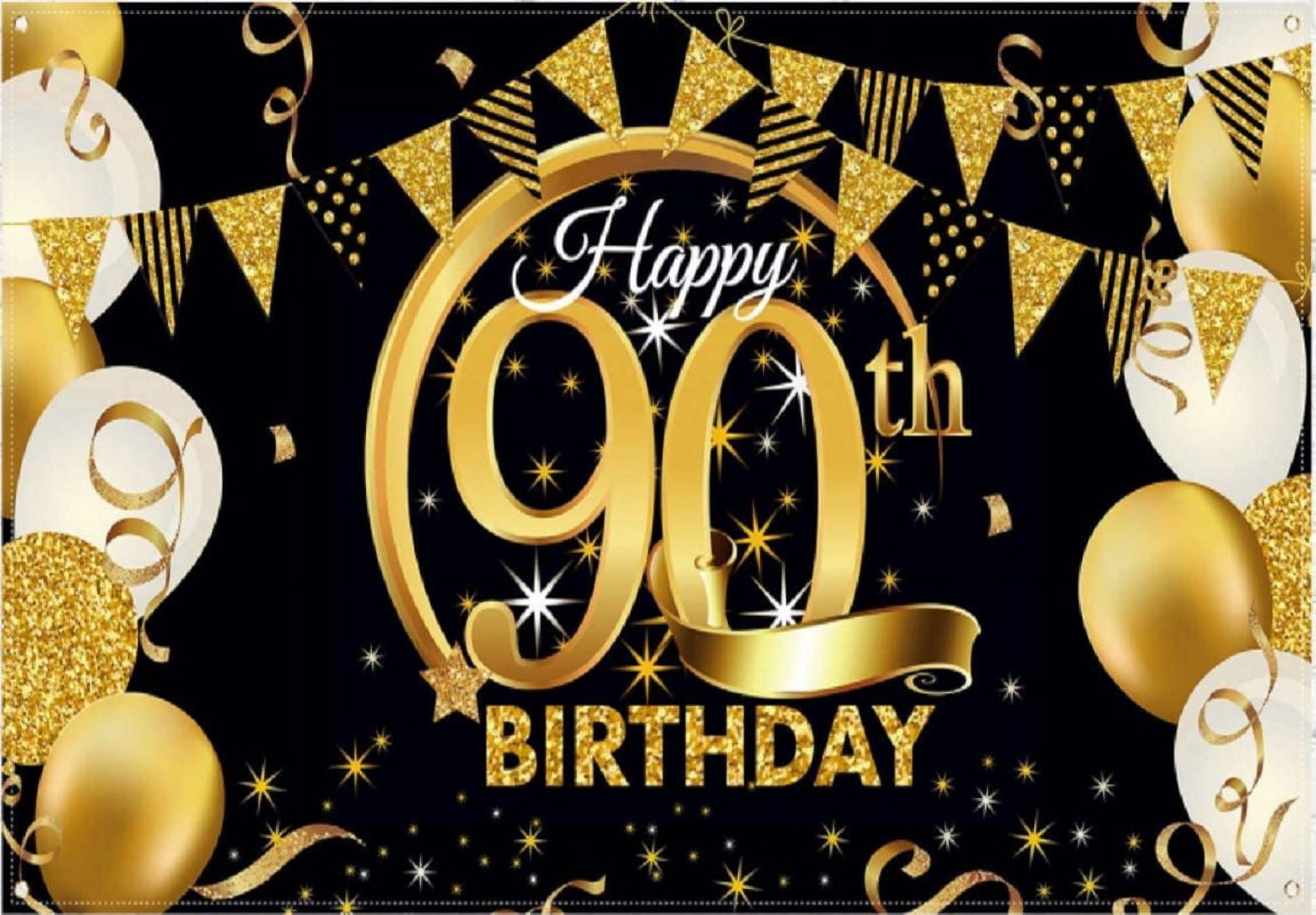 Happy 90th Birthday Crown Background Custom Backdrop Golden Photography ...
