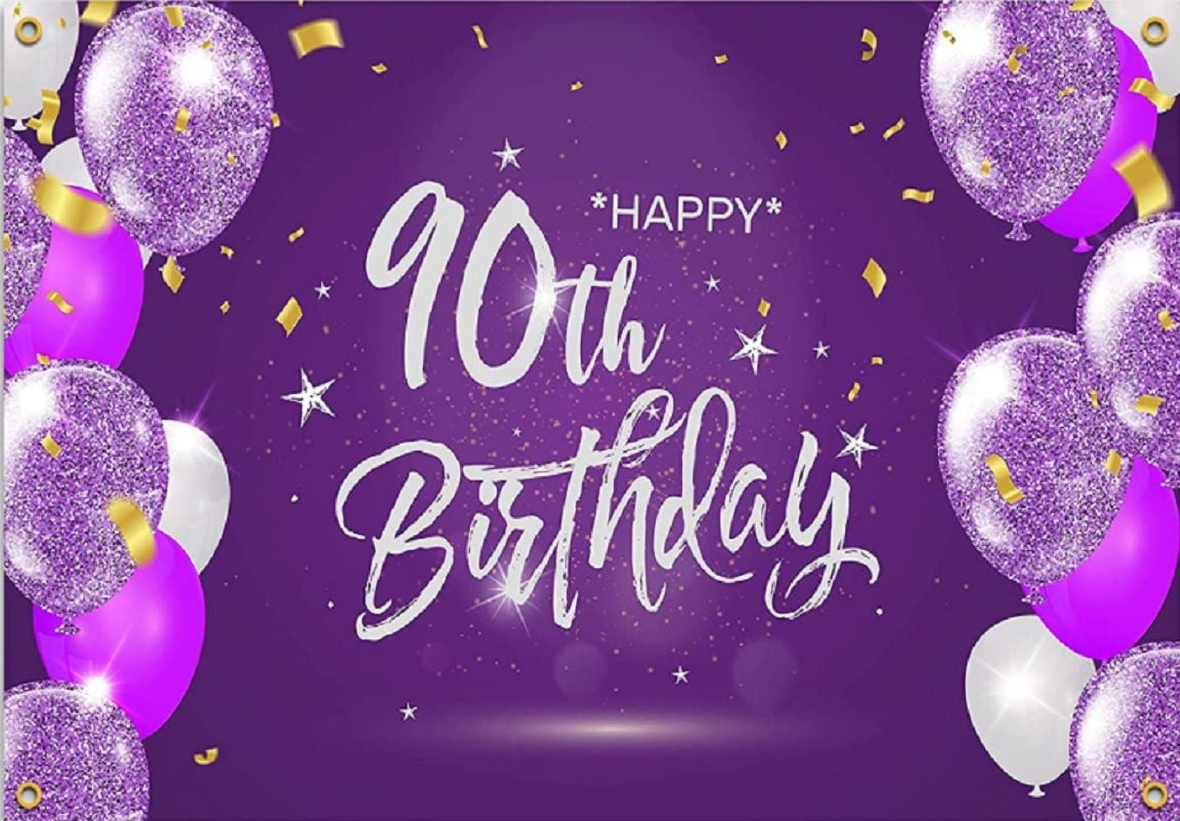 Happy 90th Birthday Crown Background Custom Backdrop Golden Photography ...