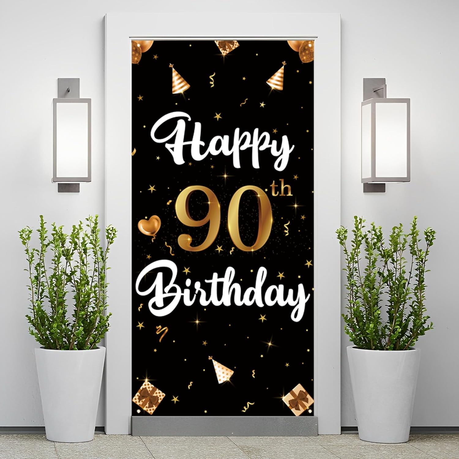 Happy 90th Birthday Door Banner,90th Birthday Door Cover,90th Birthday ...