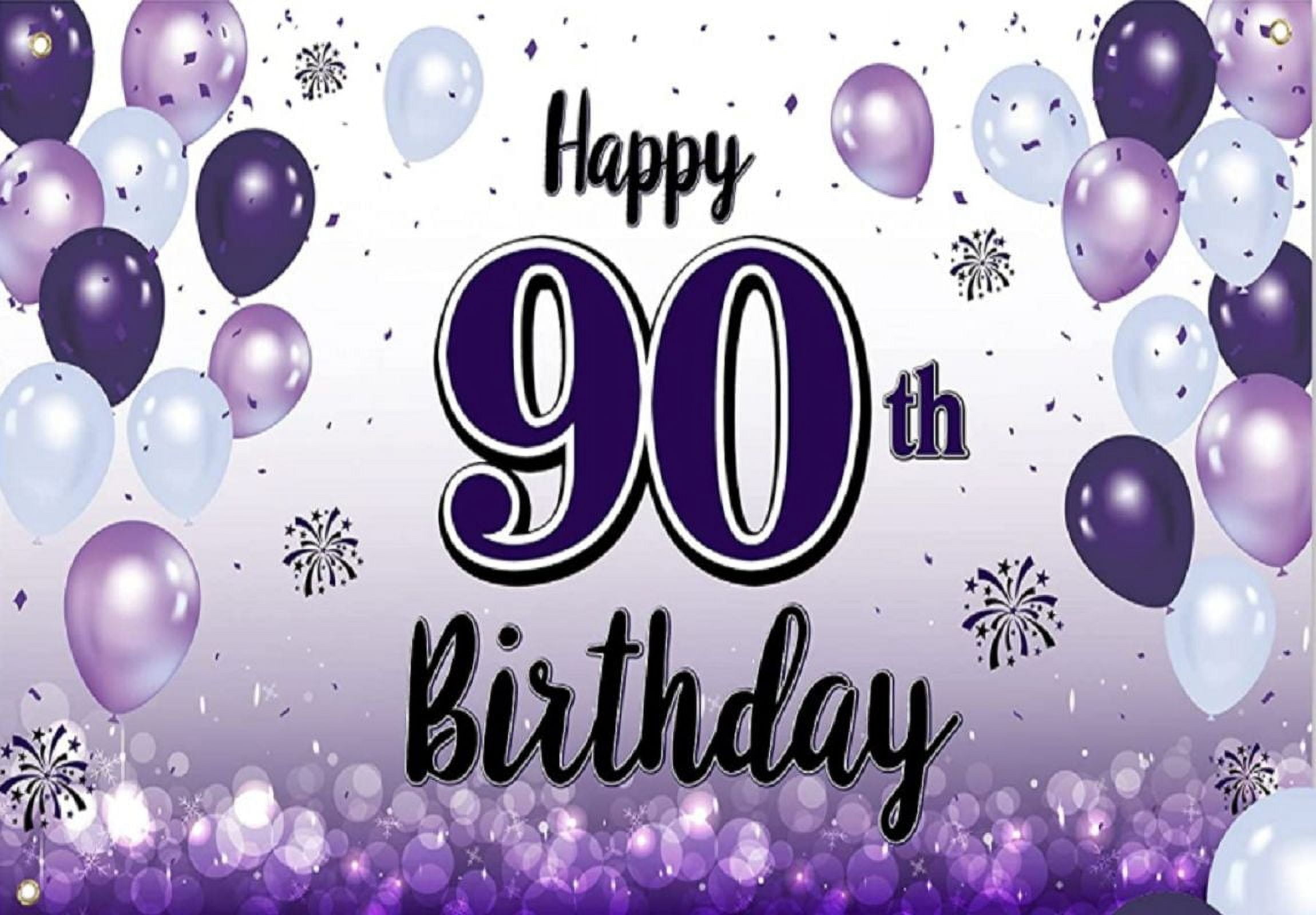 Happy 90th Birthday Man Photo Background ration Custom Backdrop Blue ...