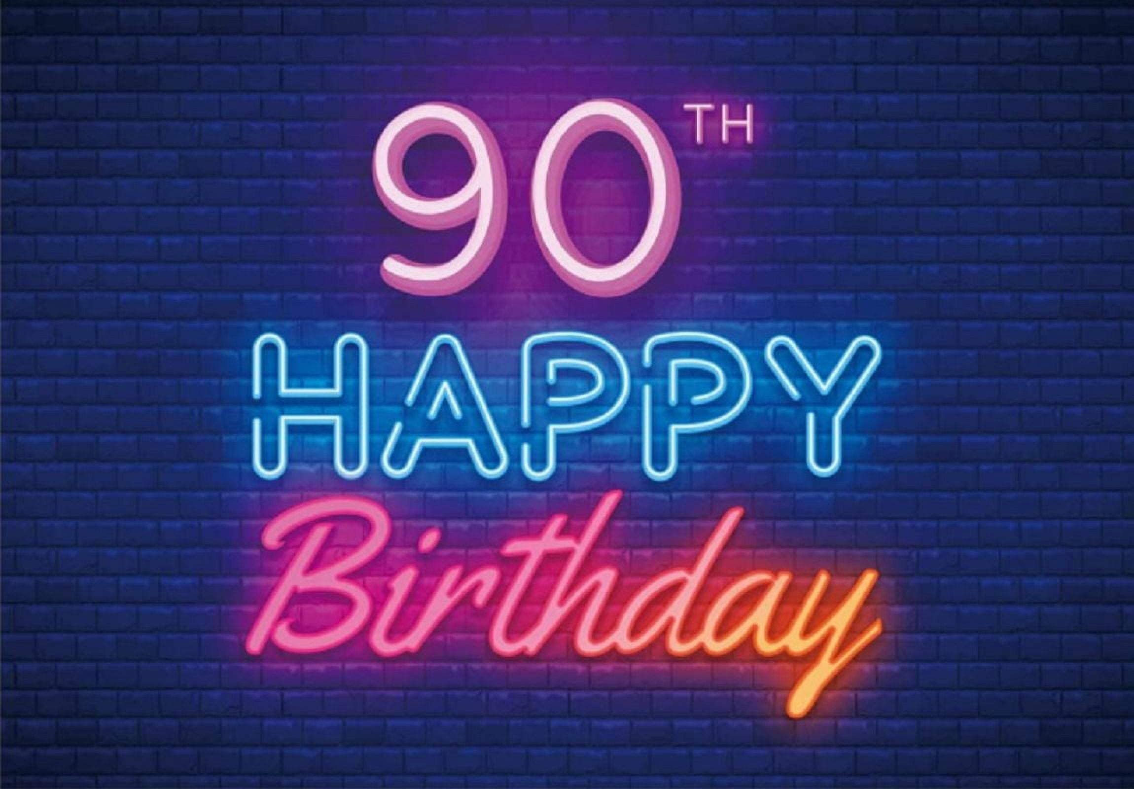 Happy 90th Birthday Man Photo Background ration Custom Backdrop Blue ...