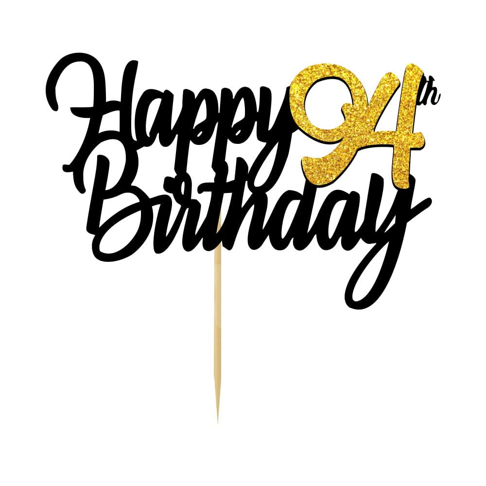 Happy 94th BirthdayTRDN Cake Toppers Glitter 94th Anniversary Cake ...