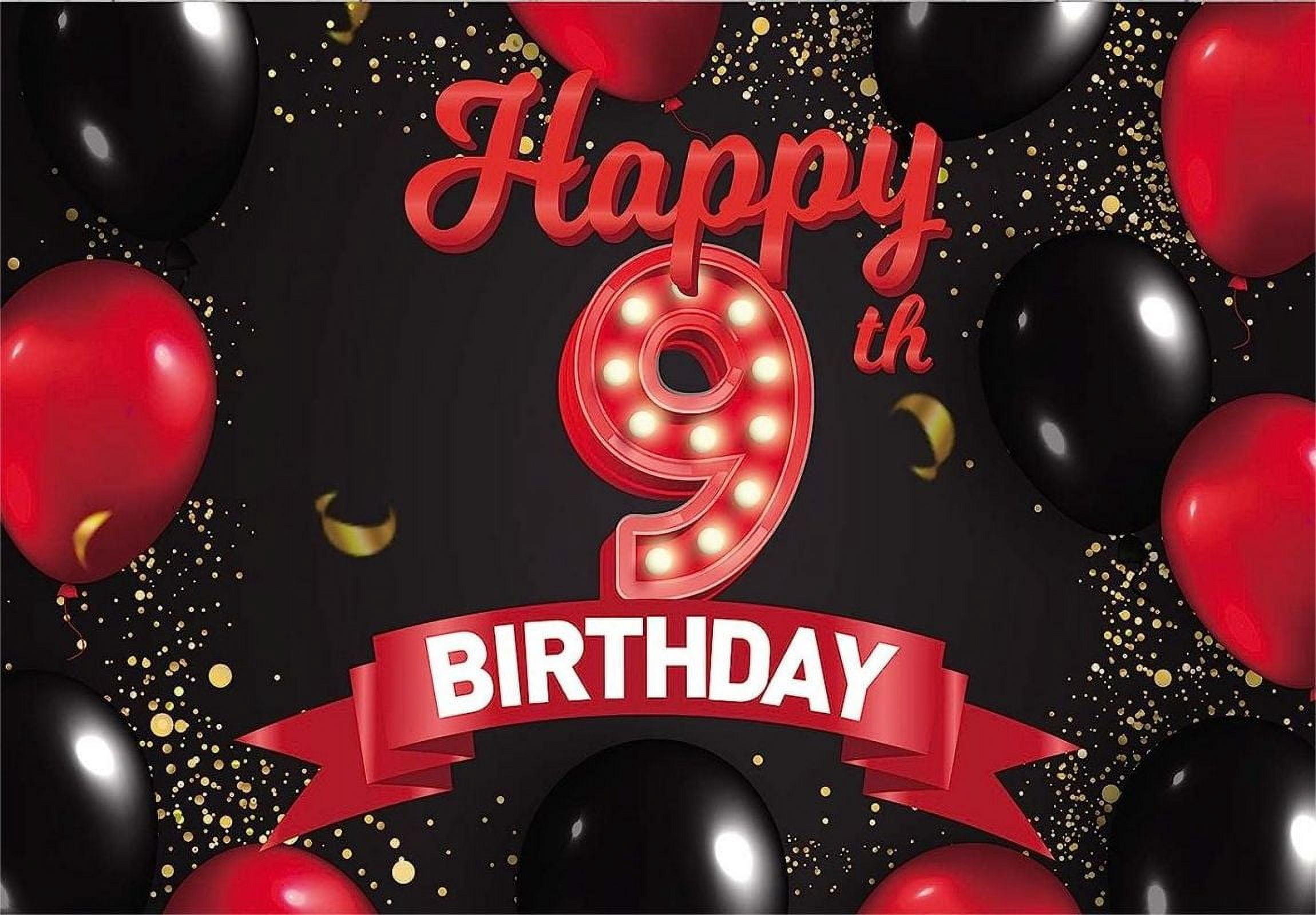 Happy 9th Birthday Game Backdrop for Photography Background Red Smash ...