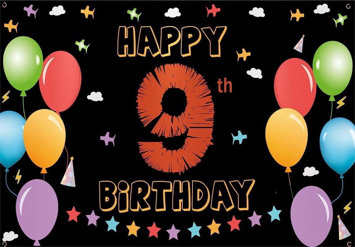 Happy 9th Birthday Game Backdrop for Photography Background Red Smash ...