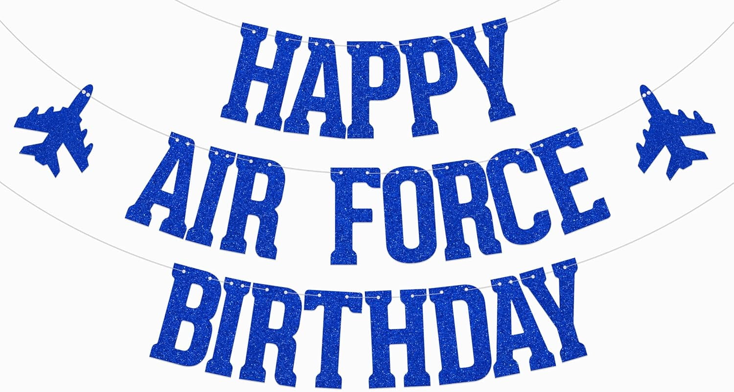 Happy Air Force Birthday Banner Fighter Pilot Birthday Decoration Air ...