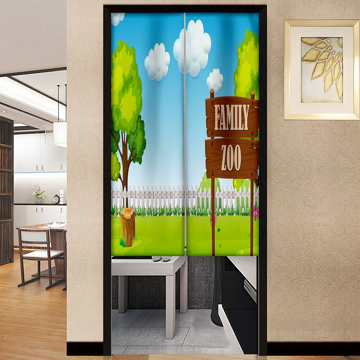 Happy Animal Zoo Door Curtains Bedroom Kitchen Living Room Partition ...