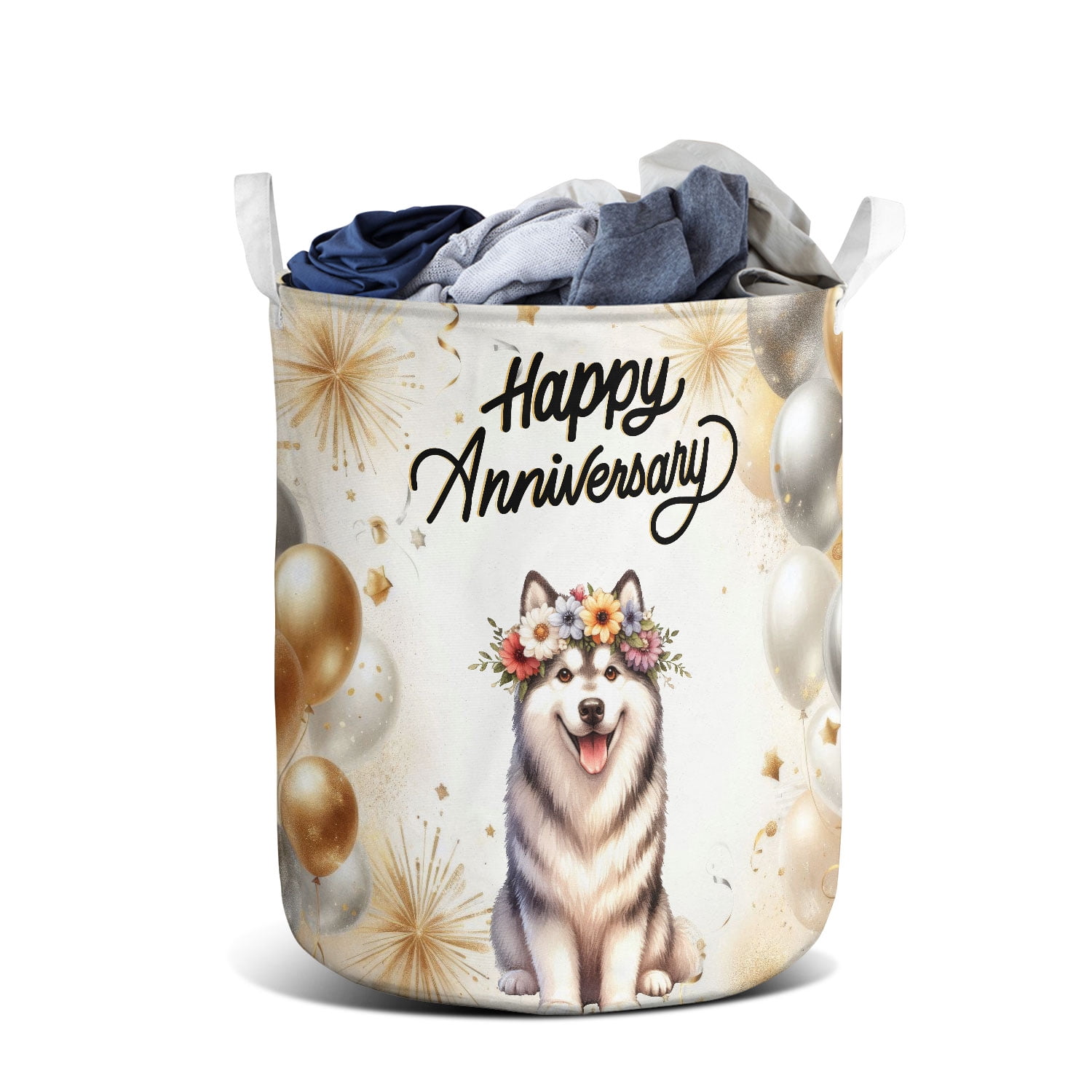 Happy Anniversary Alaskan Malamute Celebrates Wedding Love Family Party ...