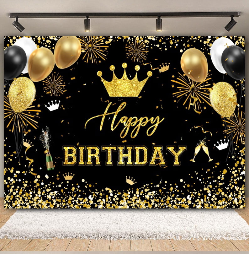 Happy Anniversary Backdrop Gold Balloon Glitter Love Heart Flower ...