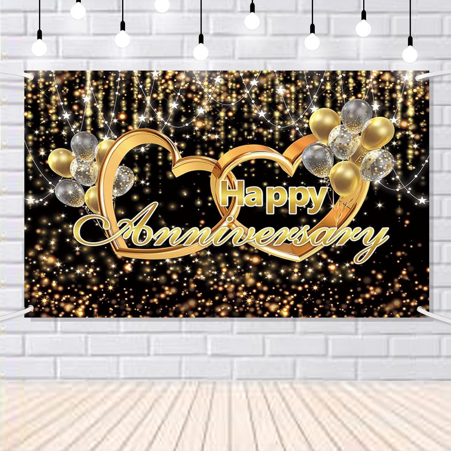 Happy Anniversary Banner Happy Anniversary Backdrop Wedding Anniversary ...