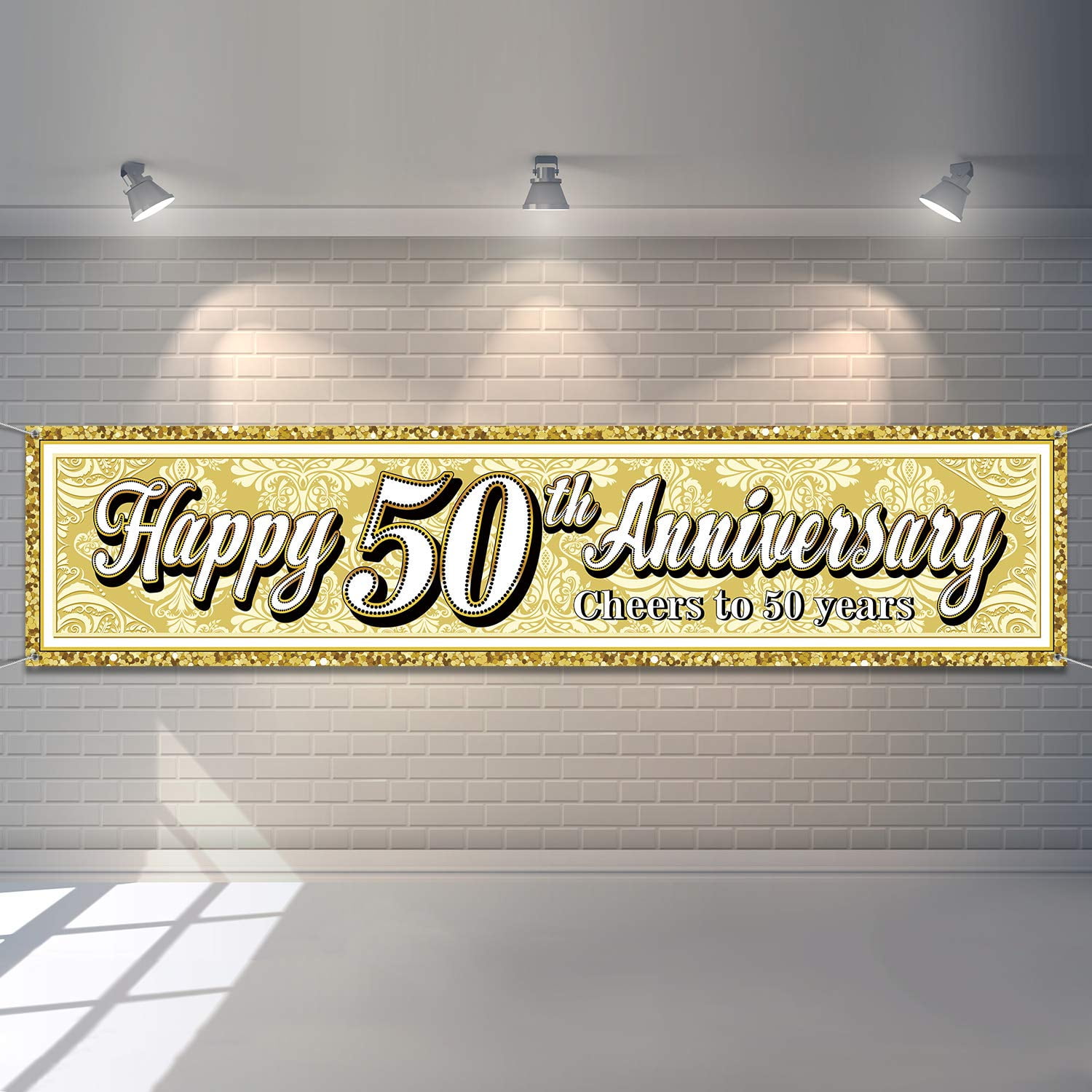 Happy Anniversary Banner Decorations Black Wedding Anniversary Banners ...