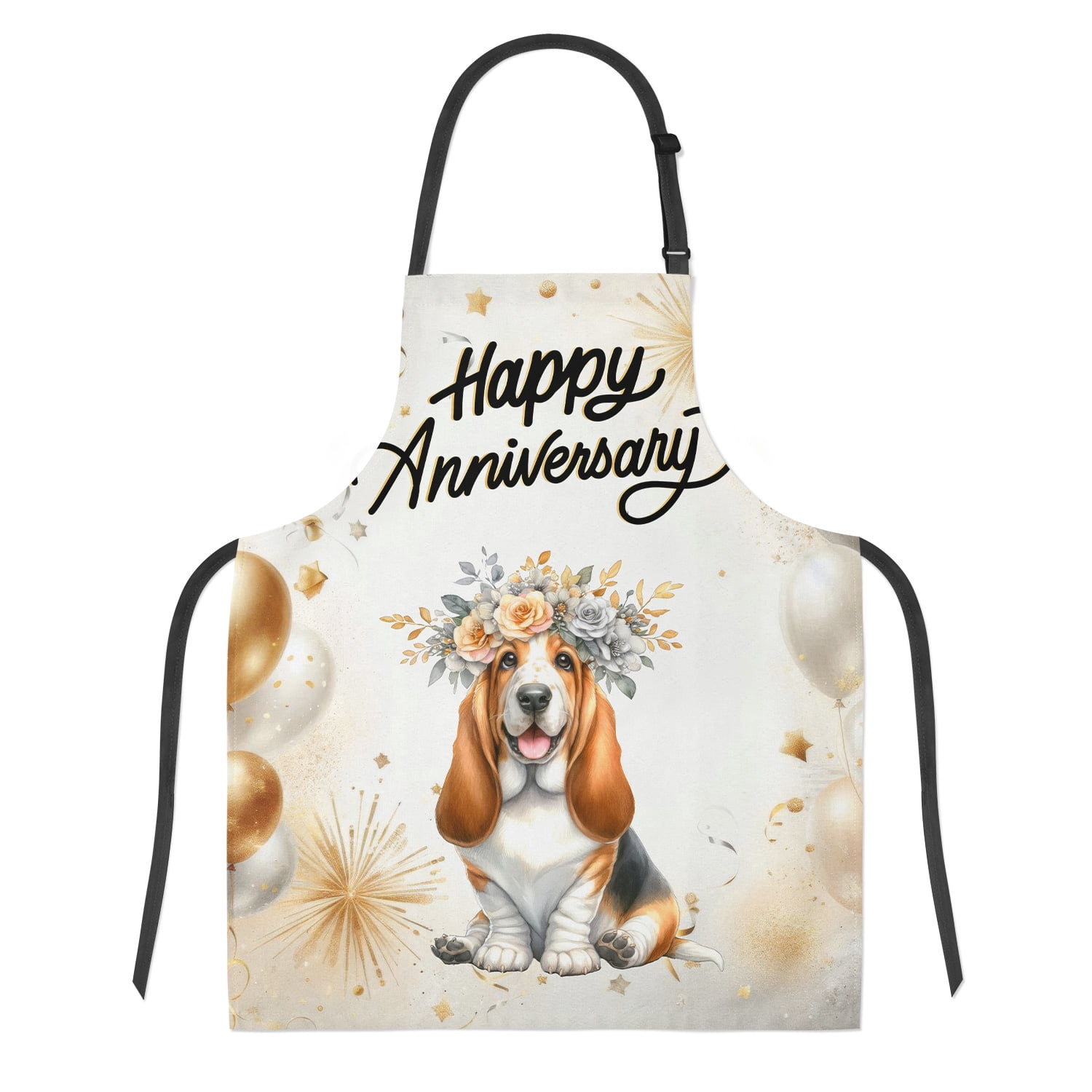 Happy Anniversary Basset Hound Celebrates Wedding Love Family Party ...