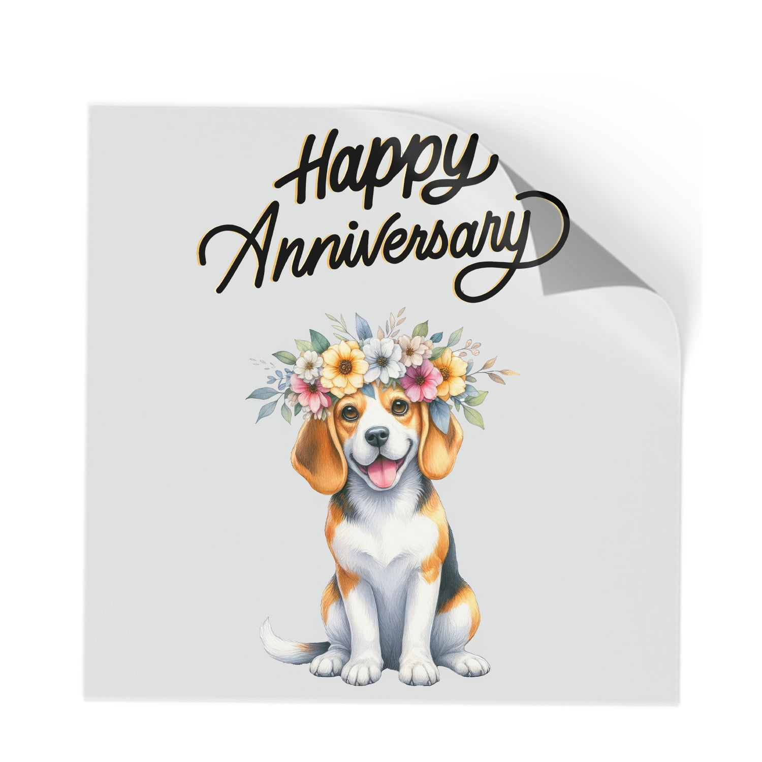 Happy Anniversary Beagle Celebrates Wedding Love Family Party Cutout ...