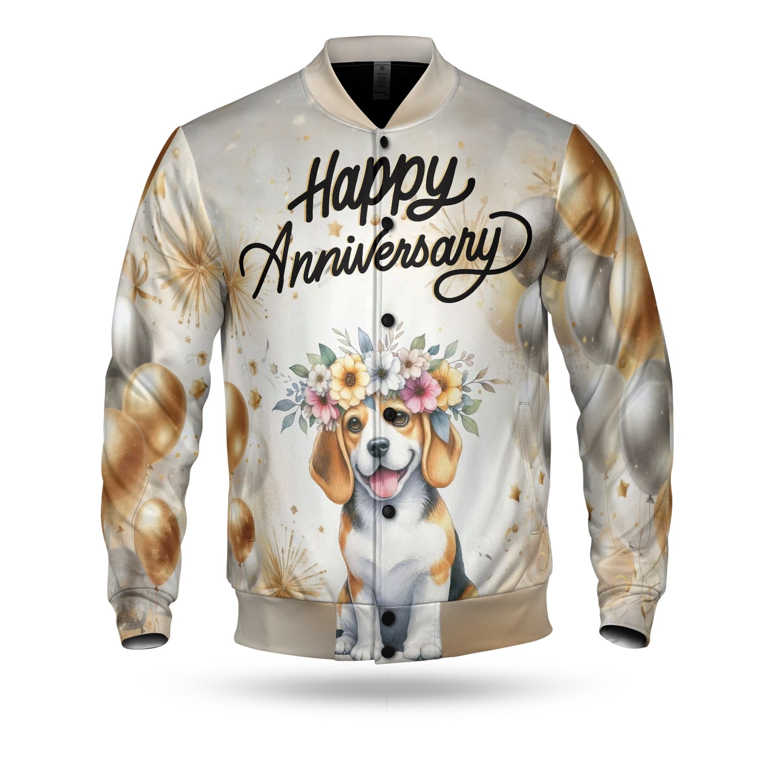 Happy Anniversary Beagle Celebrates Wedding Love Family Party All Over ...