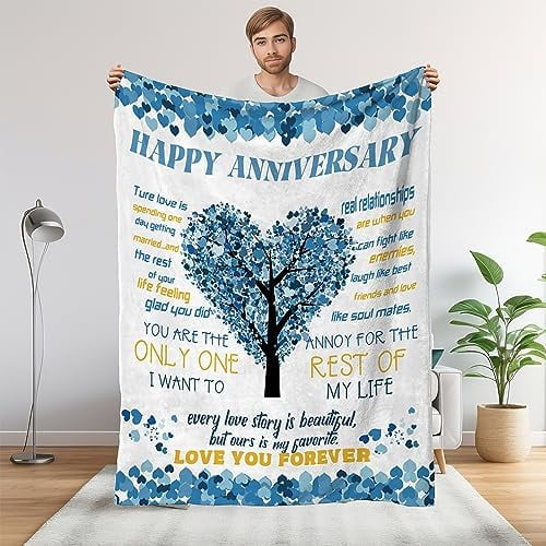 Happy Anniversary Blanket Gifts for Him,Gifts for Him Anniversary-Weg ...
