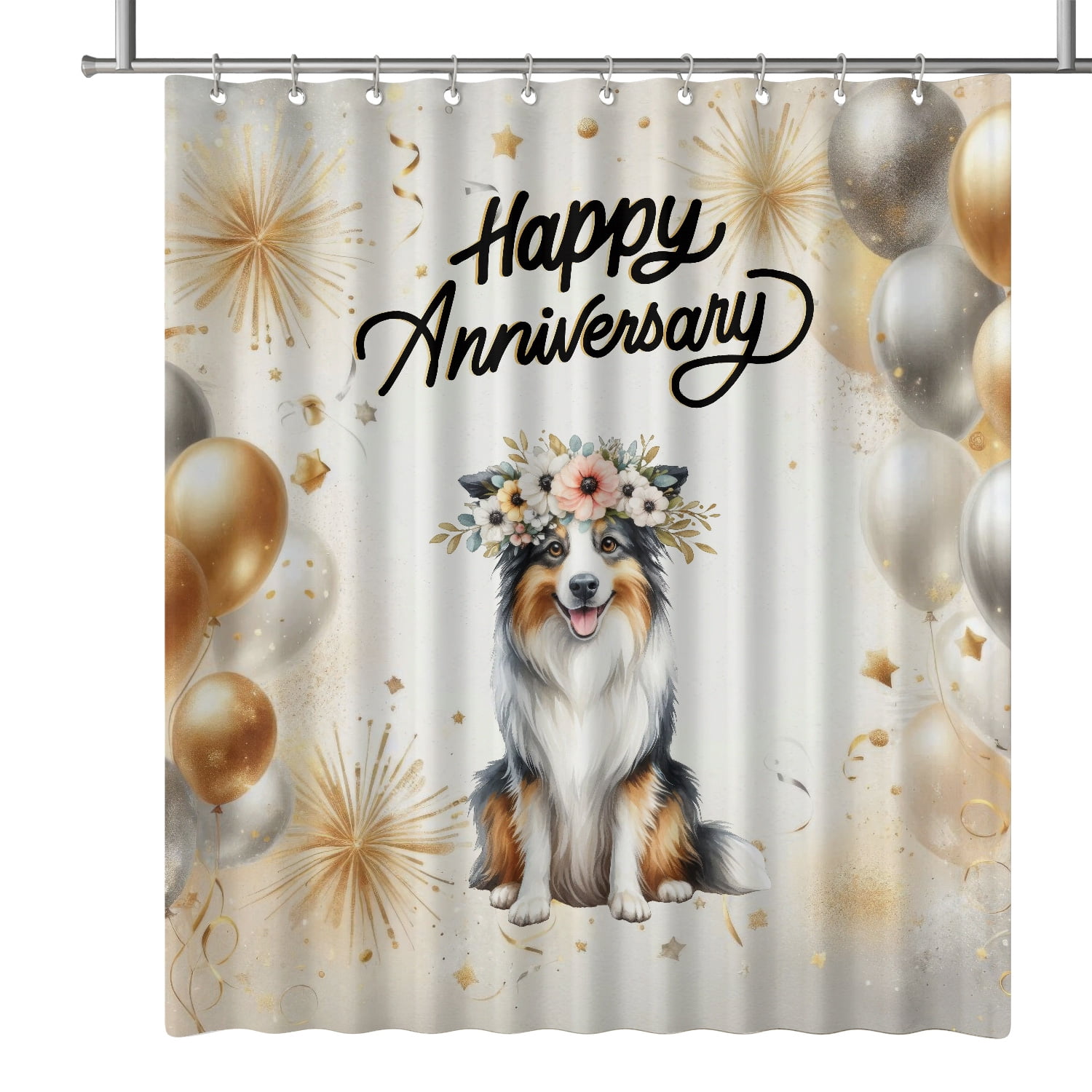 Happy Anniversary Border Collie Celebrates Wedding Love Family Party ...