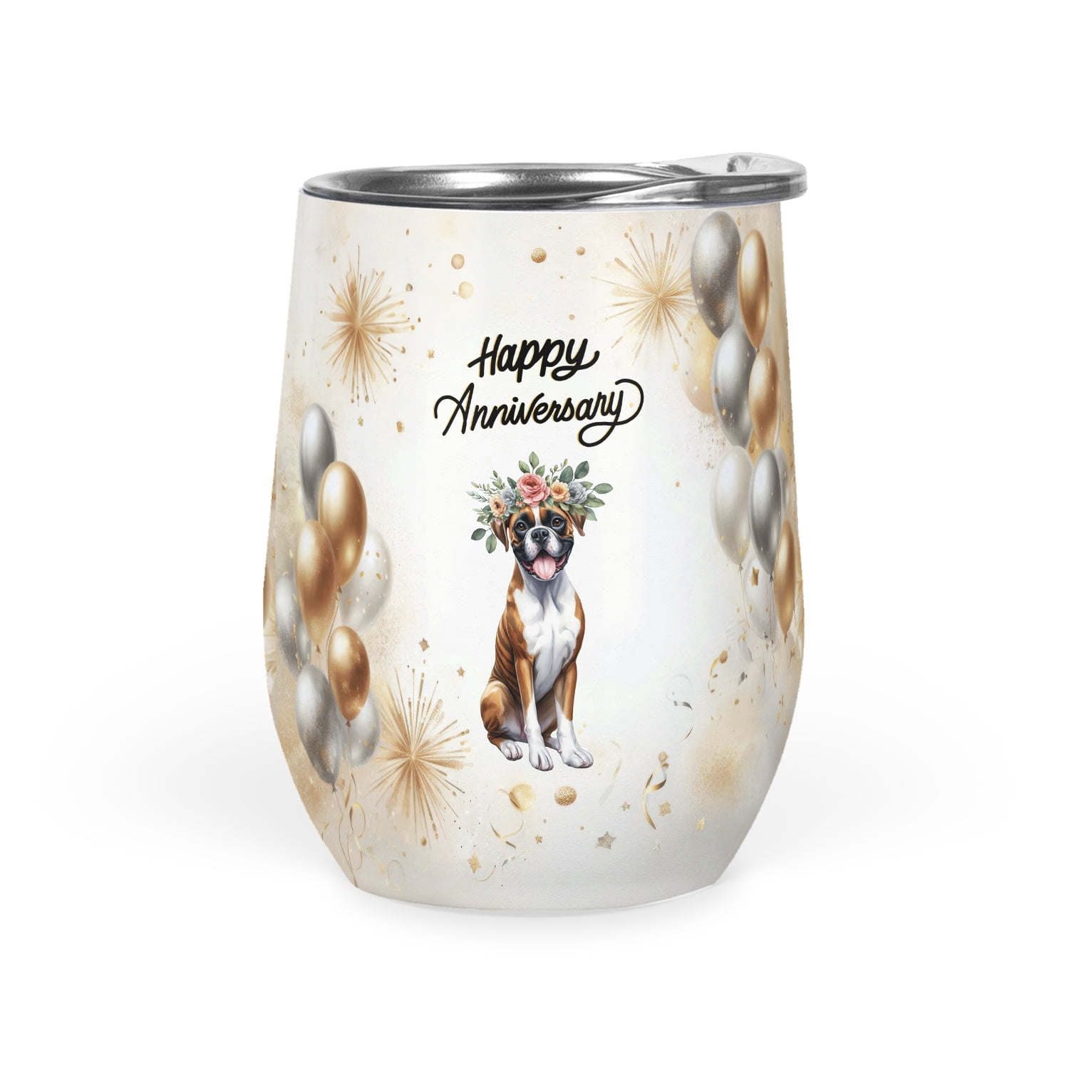 Happy Anniversary Boxer Celebrates Wedding Love Family Party 12oz ...