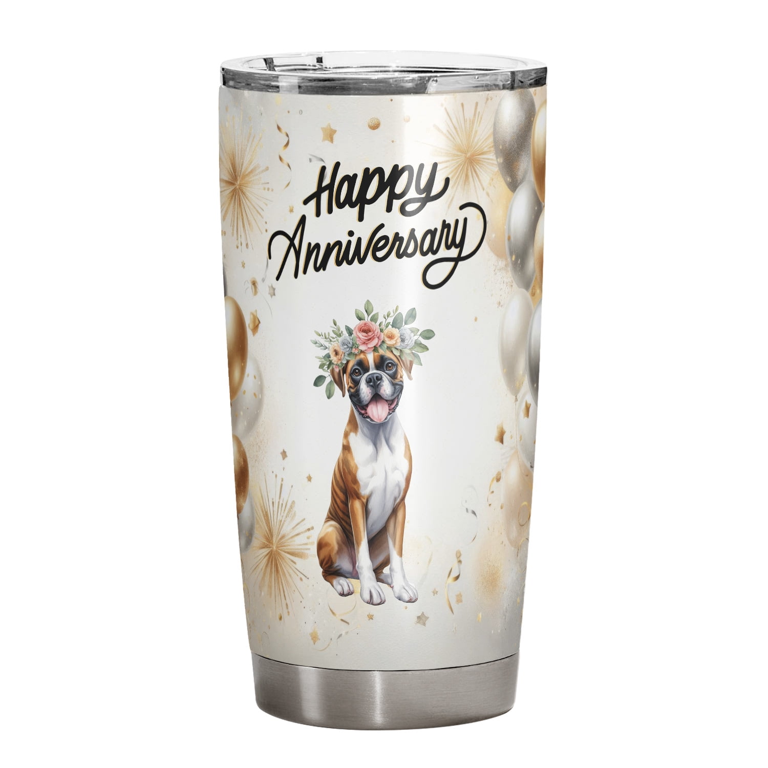 Happy Anniversary Boxer Celebrates Wedding Love Family Party 20oz ...