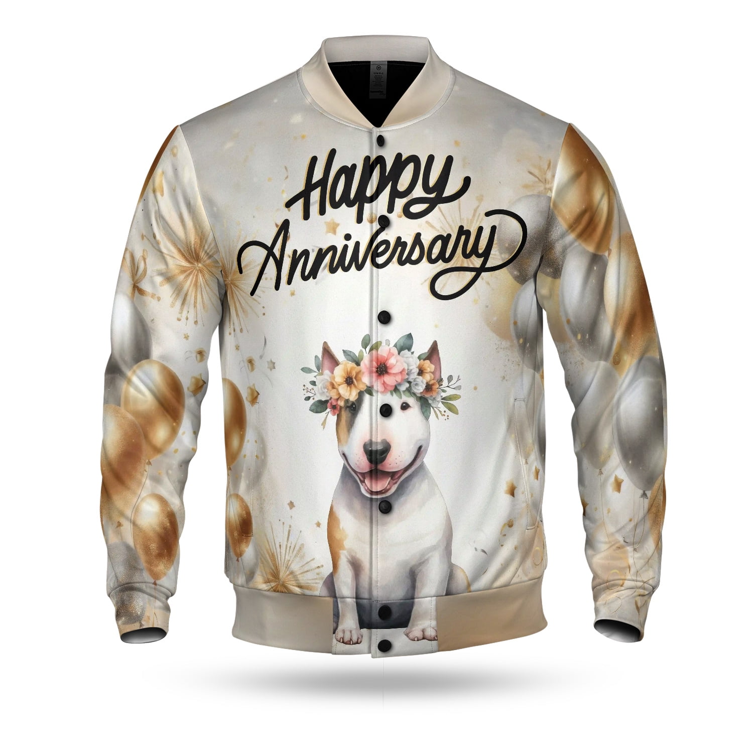 Happy Anniversary Bull Terrier Celebrates Wedding Love Family Party All ...