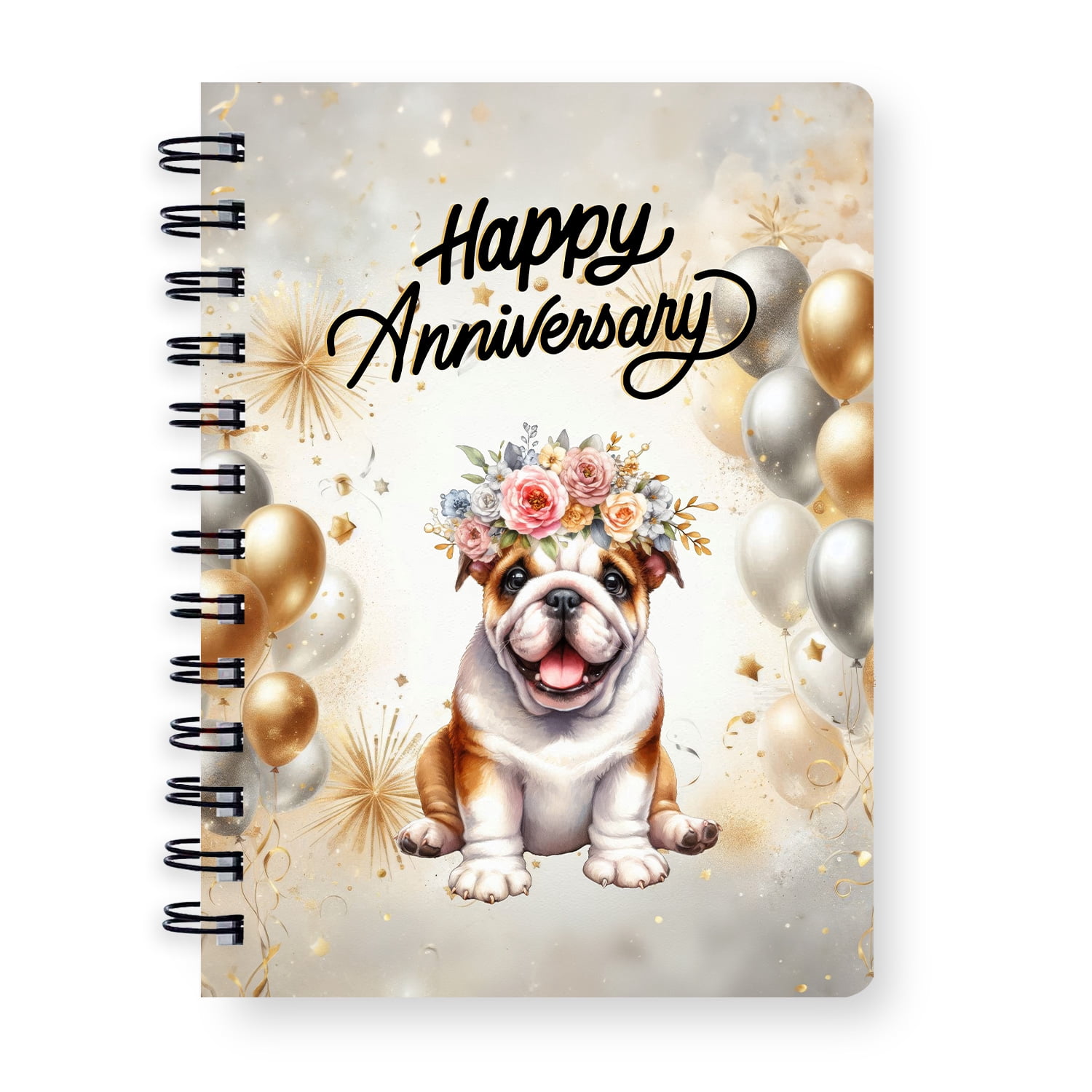Happy Anniversary Bulldog Celebrates Wedding Love Family Party Spiral ...