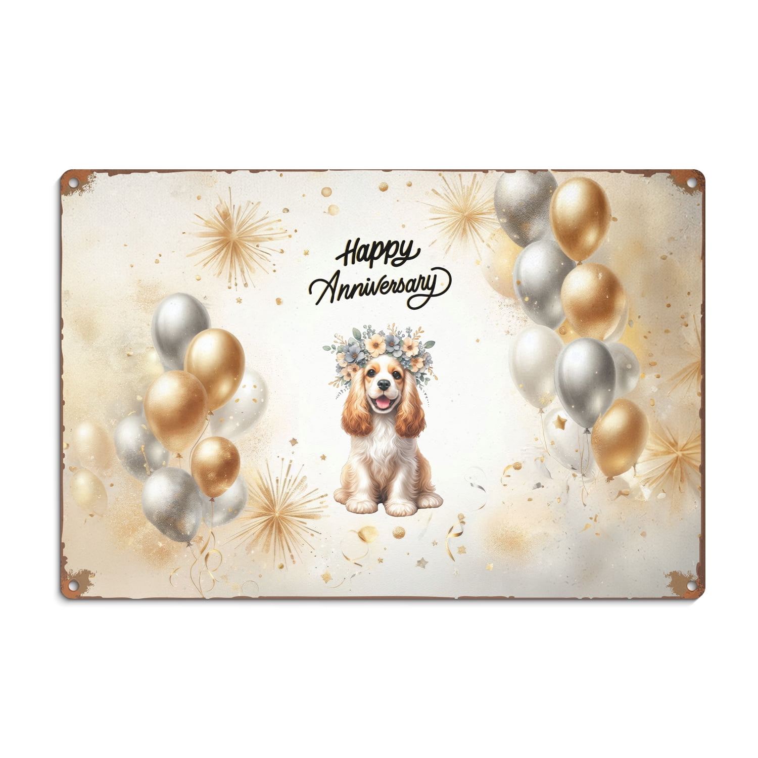 Happy Anniversary Cocker Spaniel Celebrates Wedding Love Family Party ...