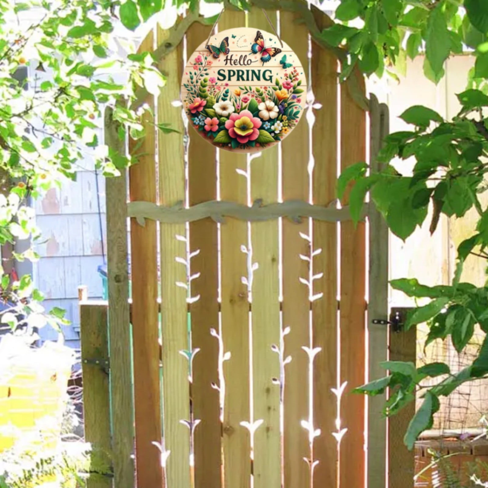 Happy Anniversary Decorations Welcome Sign Floral Greetings Door Hanger ...