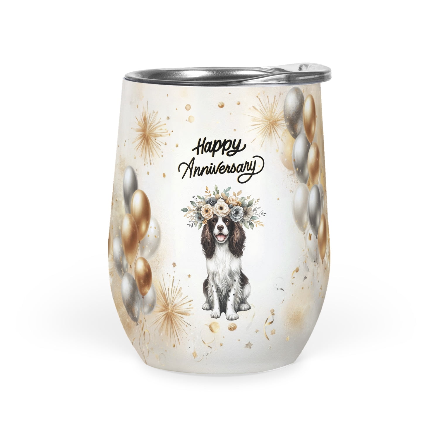 Happy Anniversary English Springer Spaniel Celebrates Wedding Love ...
