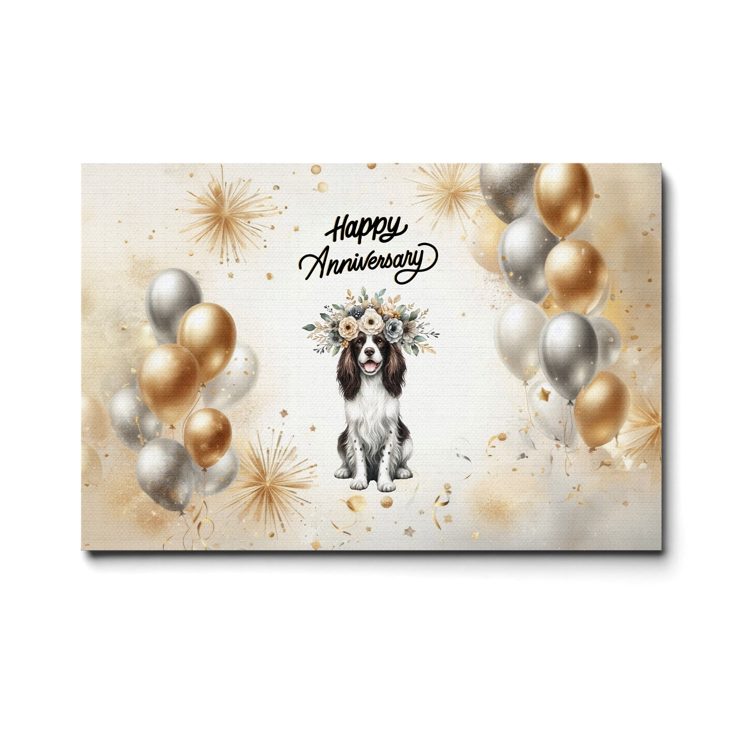 Happy Anniversary English Springer Spaniel Celebrates Wedding Love ...