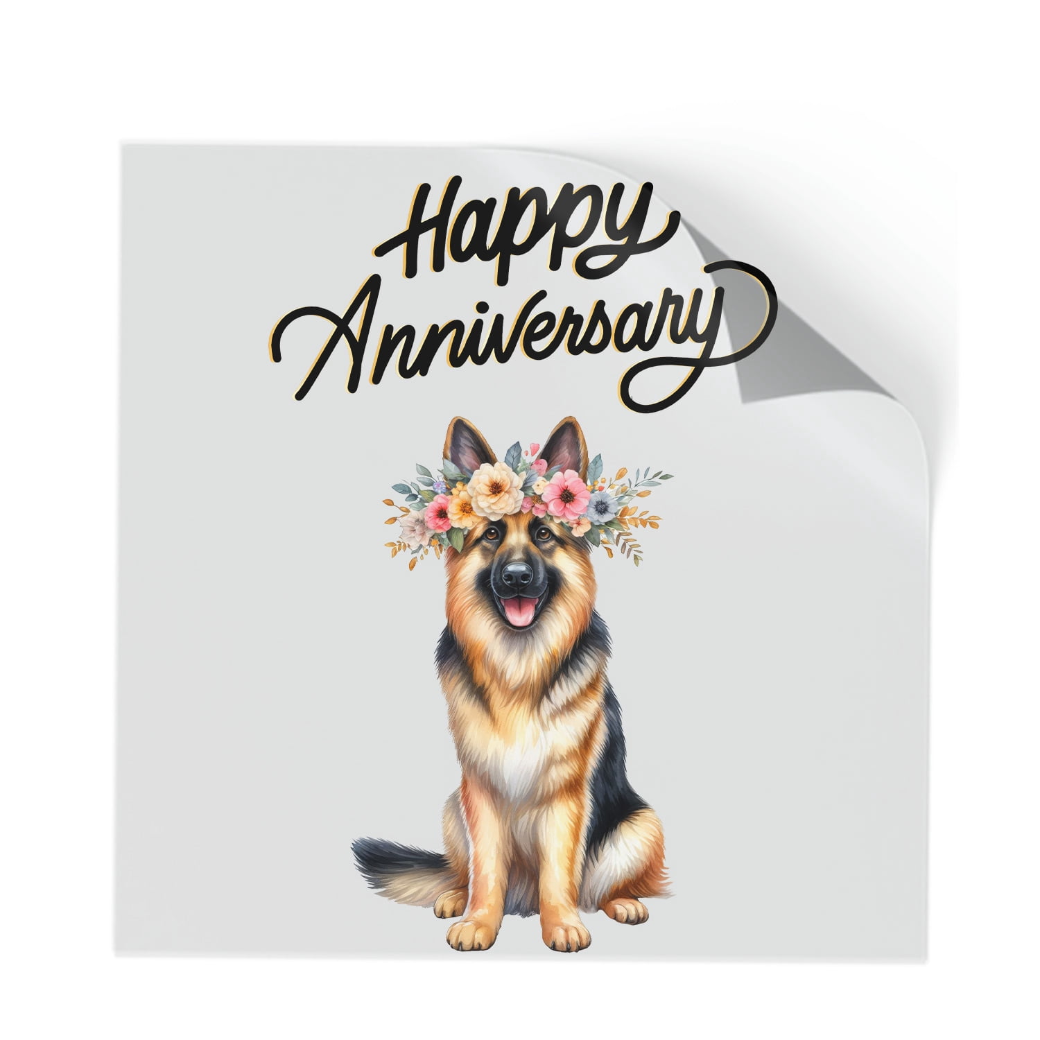 Happy Anniversary German Shepherd Celebrates Wedding Love Family Party ...