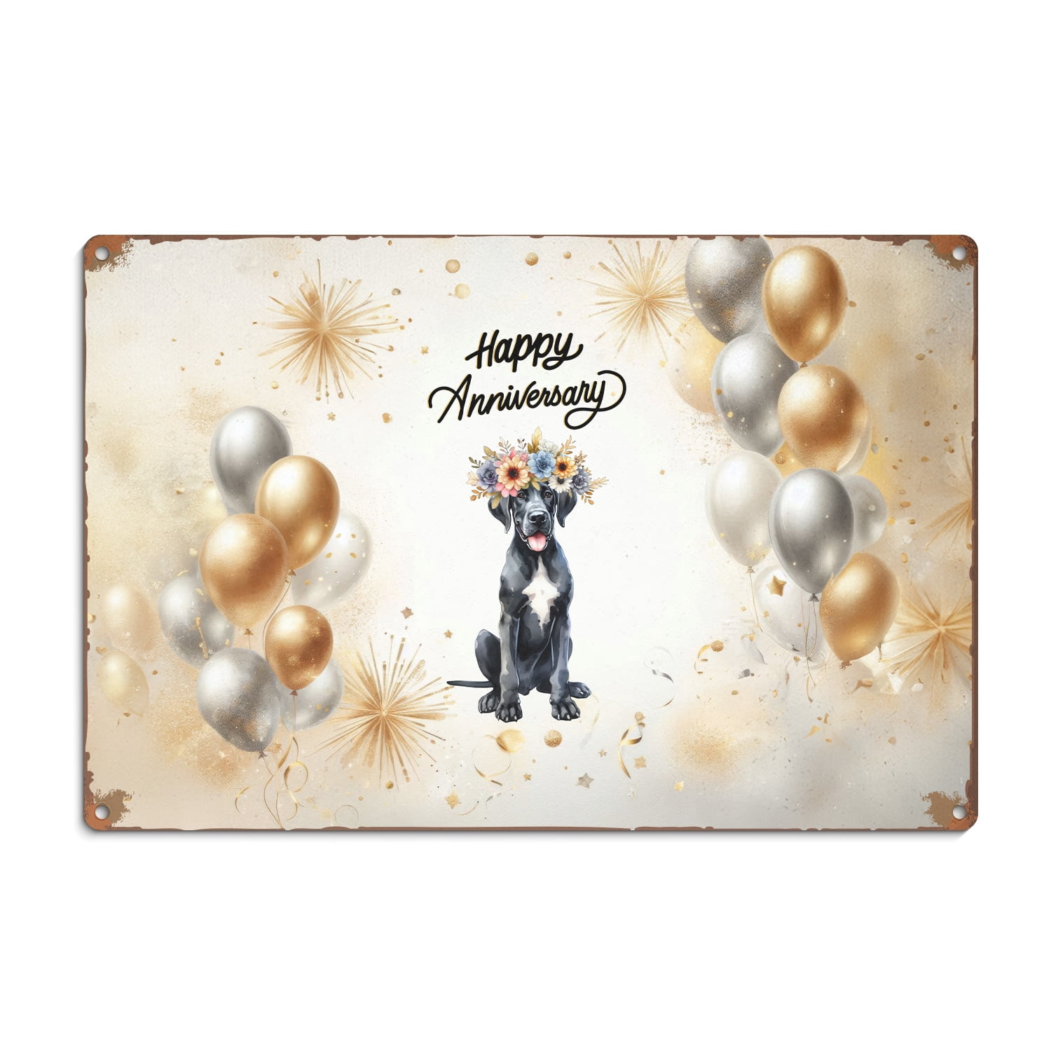 Happy Anniversary Great Dane Celebrates Wedding Love Family Party ...
