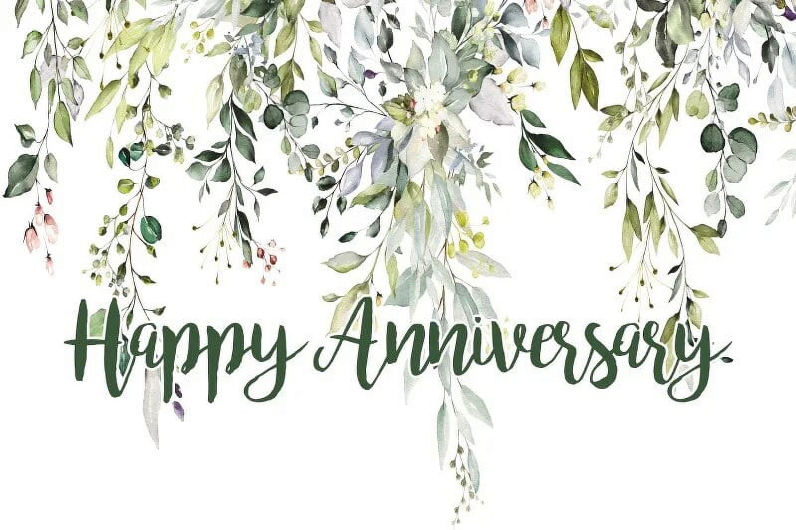 Happy Anniversary Greenery Backdrop Spring Branches Leaves Wedding ...