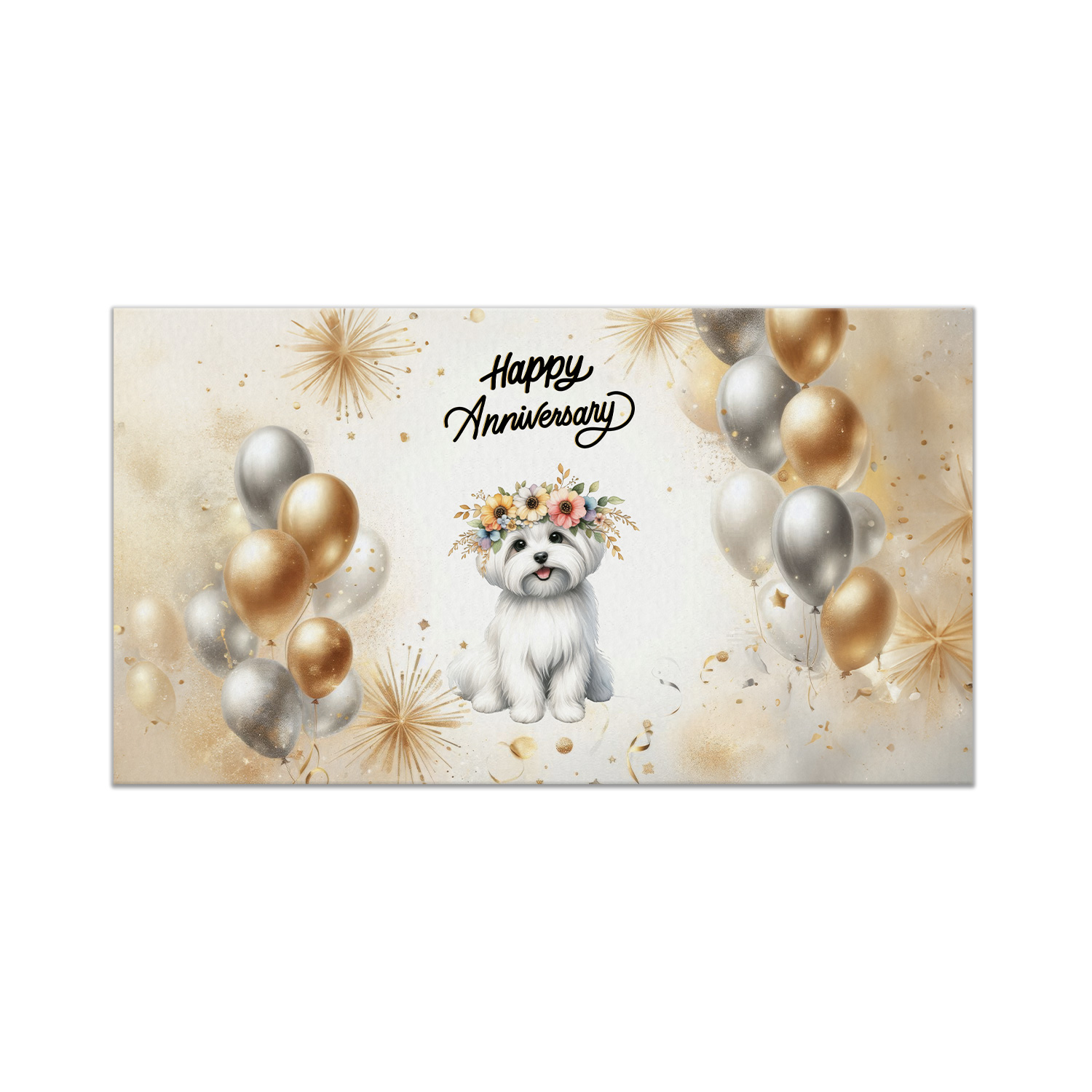 Happy Anniversary Maltese Celebrates Wedding Love Family Party Doormat ...