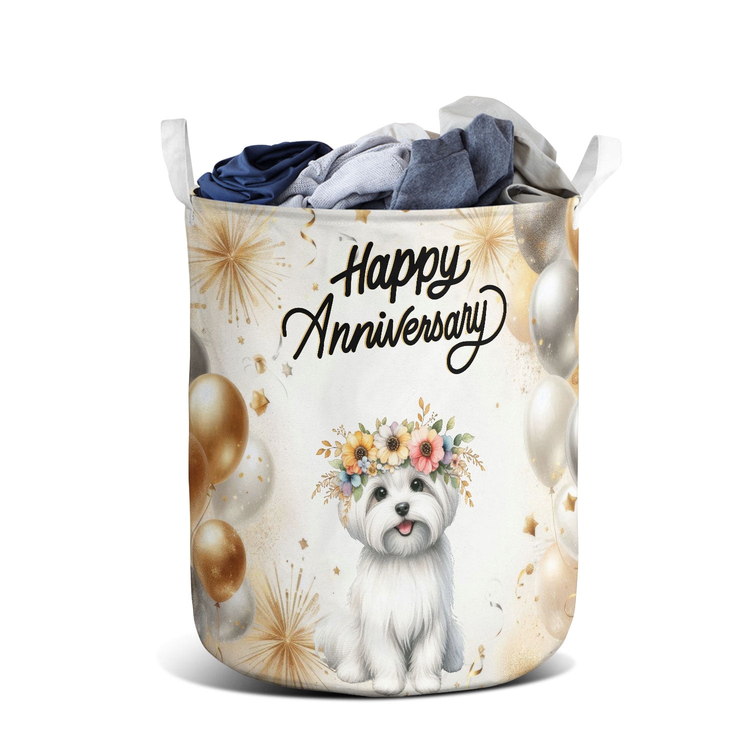 Happy Anniversary Maltese Celebrates Wedding Love Family Party Foldable ...