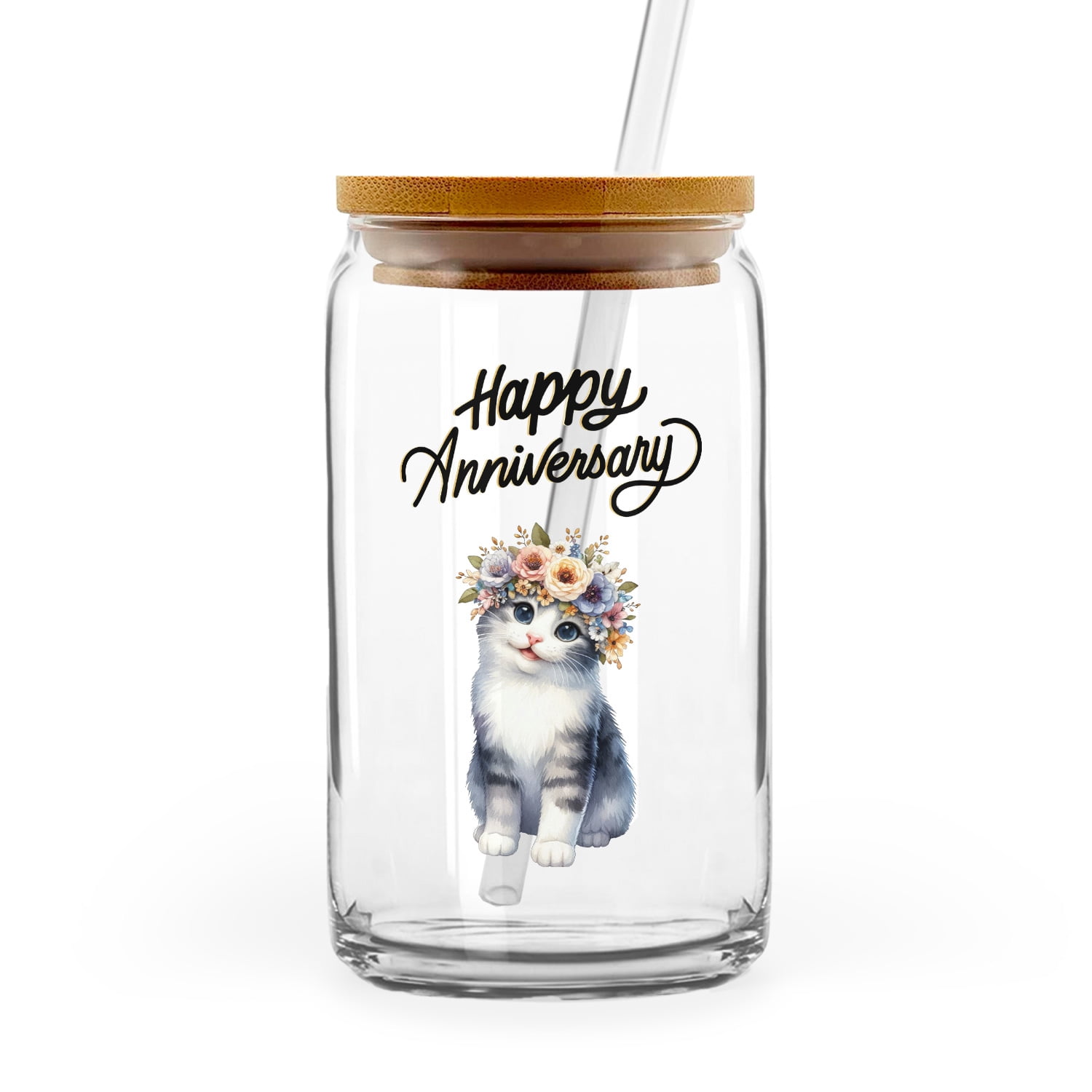 Happy Anniversary Manx Celebrates Wedding Love Family Party 16oz Glass ...