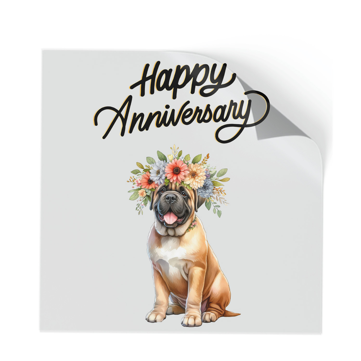 Happy Anniversary Mastiff Celebrates Wedding Love Family Party Cutout ...