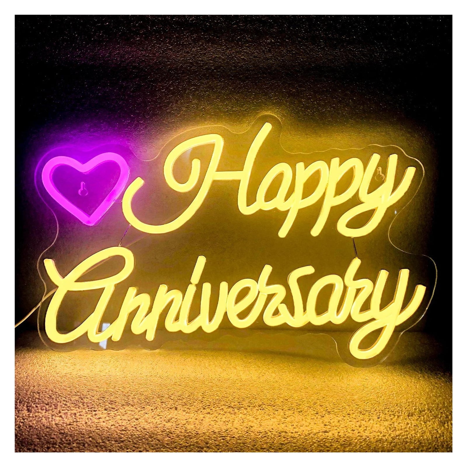 Happy Anniversary Neon Signs For Bedroom Wall Decor Brightness LED ...