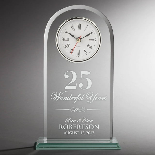 Happy Anniversary Personalized Glass Clock - Walmart.com