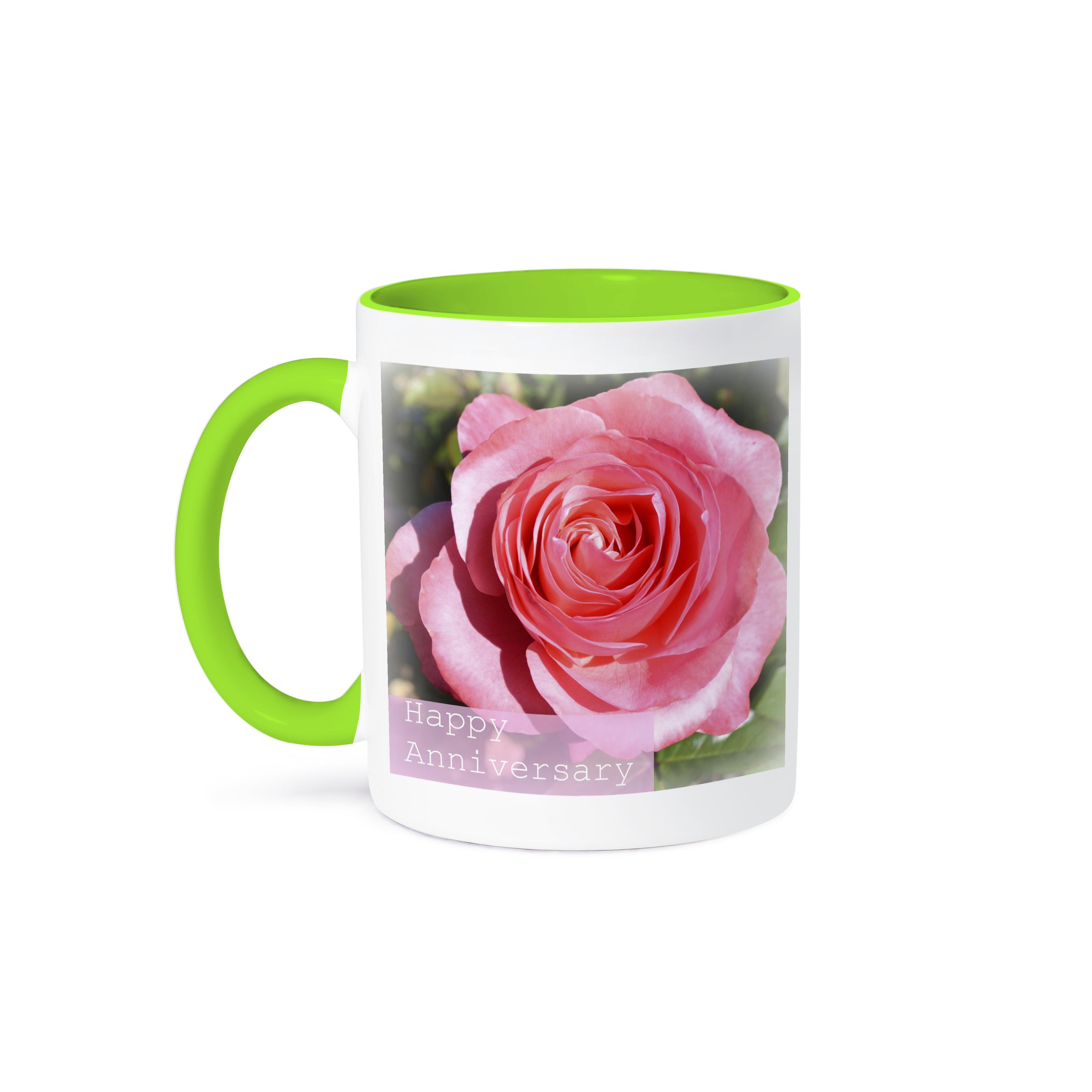 3dRose, Happy Anniversary Pink Rose- Flowers- Nature- Marriage, 11oz ...