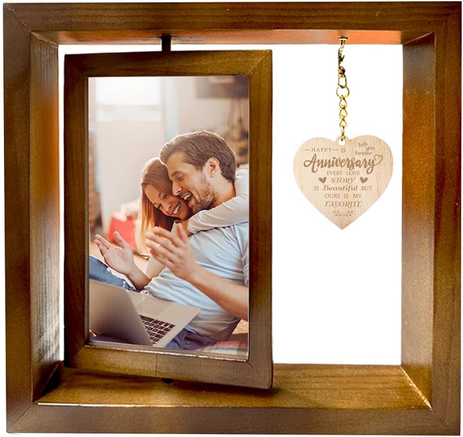 Happy Anniversary Rotating Photo Frame Rotating Wedding Pictrue Frame ...