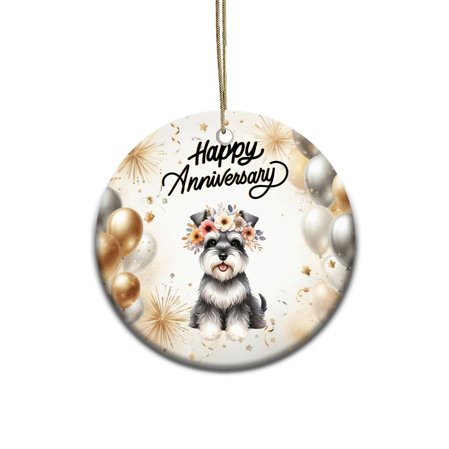 Happy Anniversary Schnauzer Celebrates Wedding Love Family Party ...