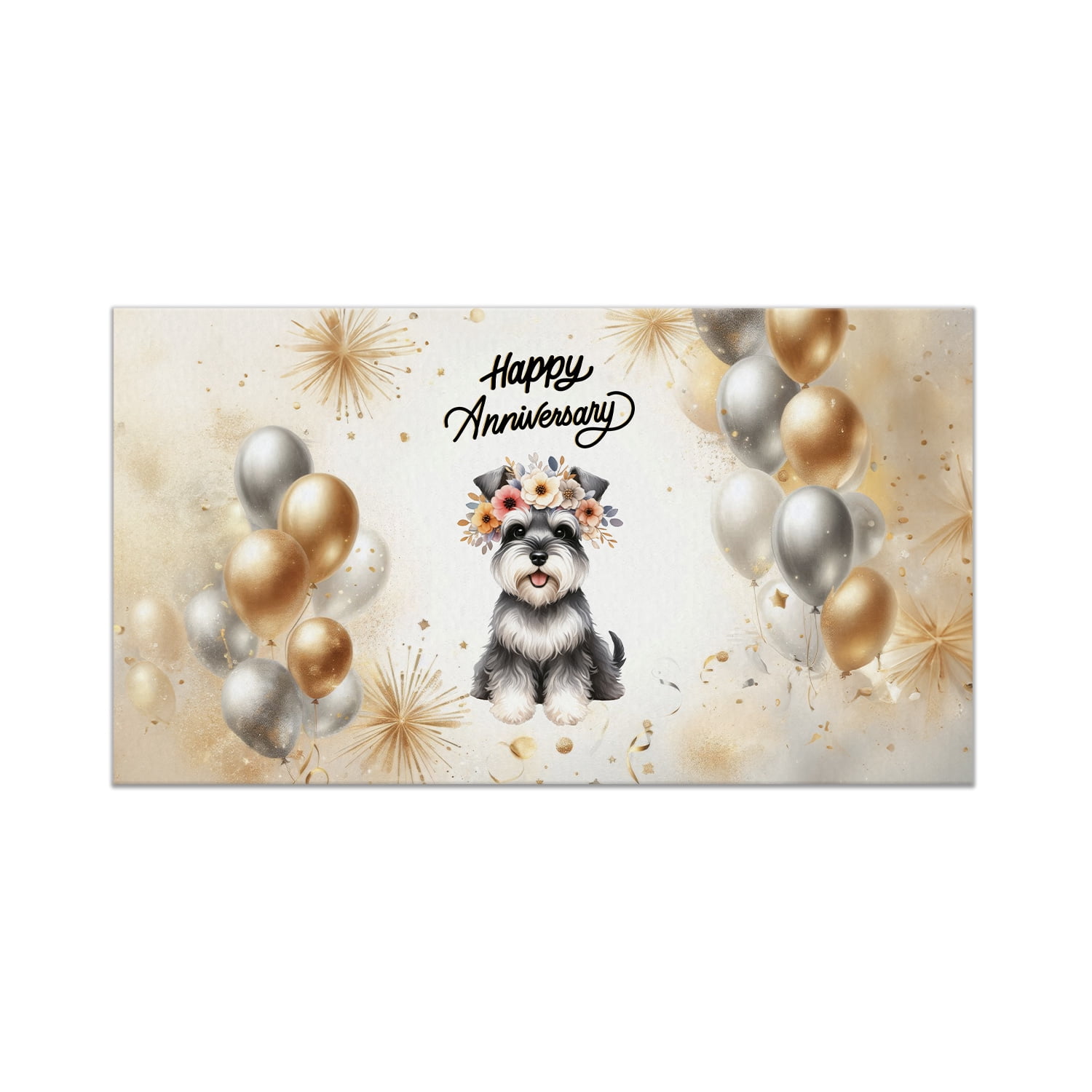 Happy Anniversary Schnauzer Celebrates Wedding Love Family Party ...