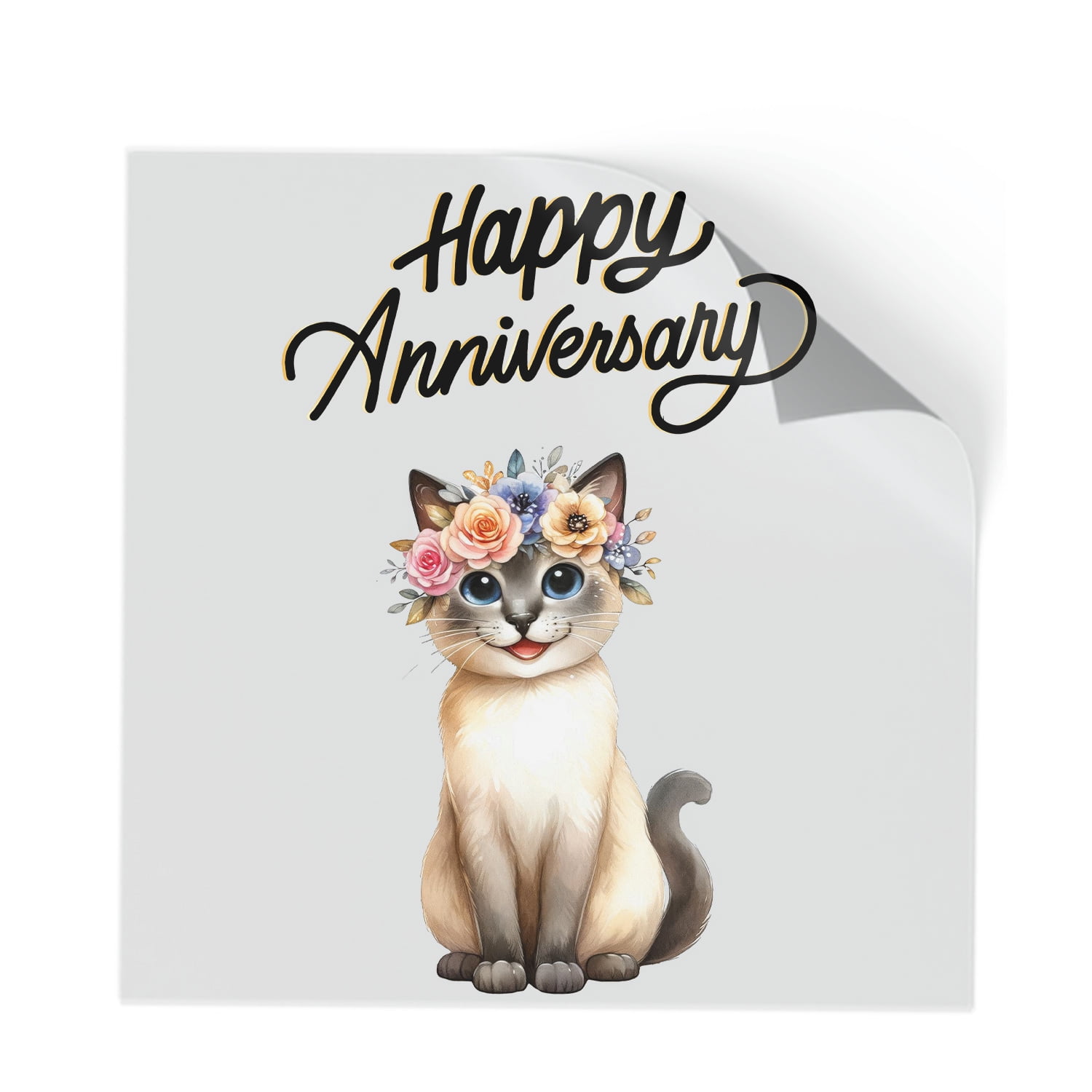 Happy Anniversary Siamese Celebrates Wedding Love Family Party Cutout ...
