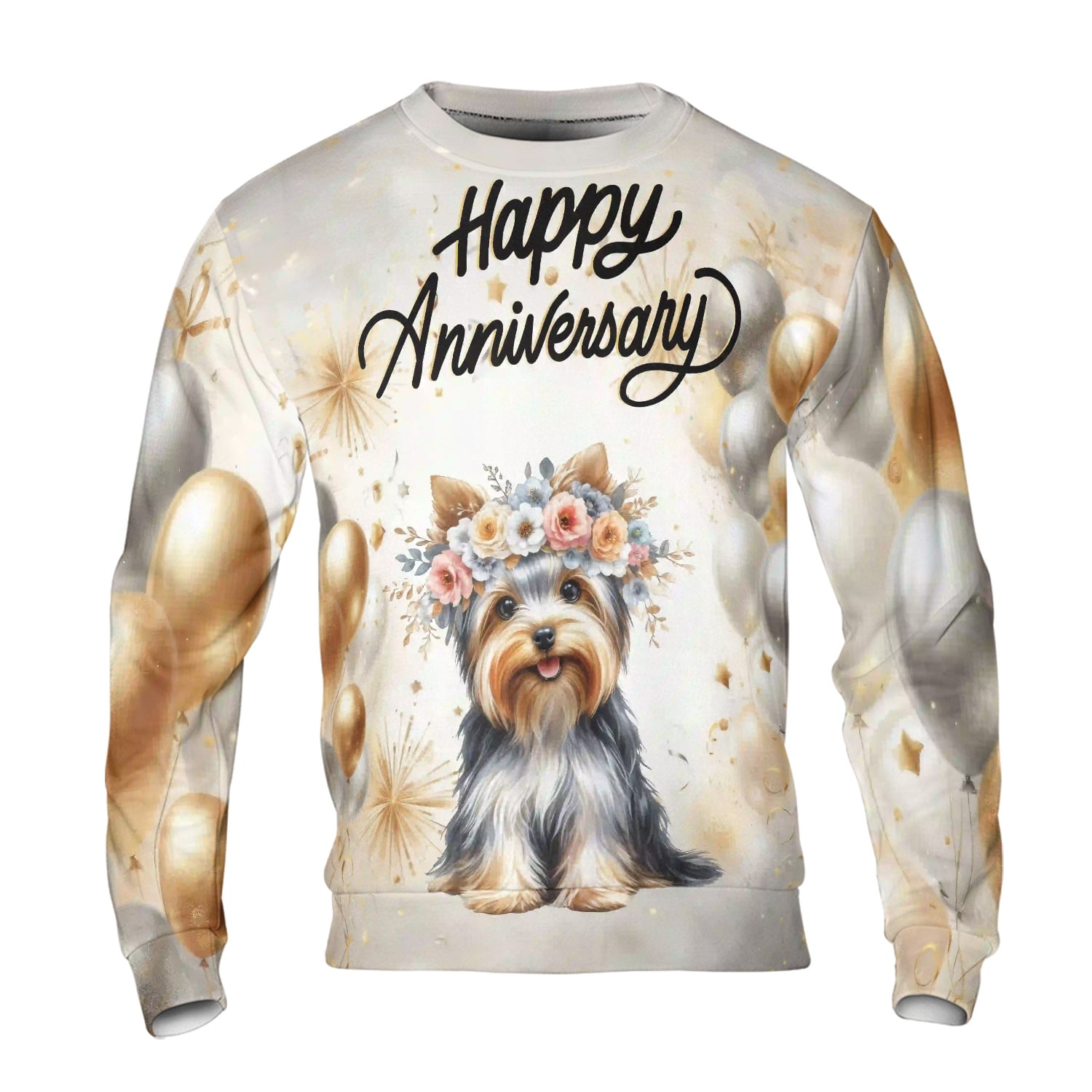 Happy Anniversary Yorkshire Terrier Celebrates Wedding Love Family ...