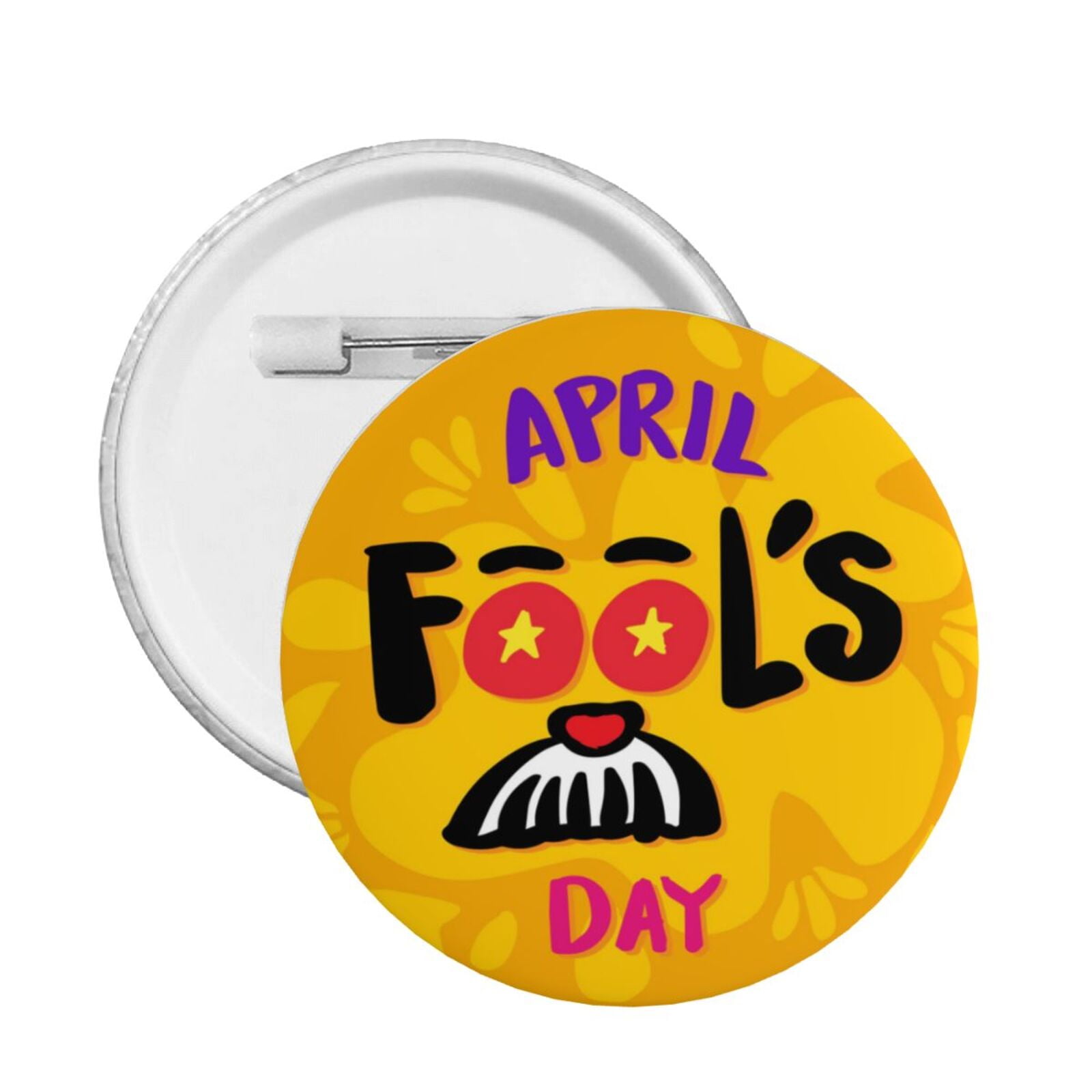 Happy April Fool'S Day Pin Button Badge, Personalised Button Metal ...