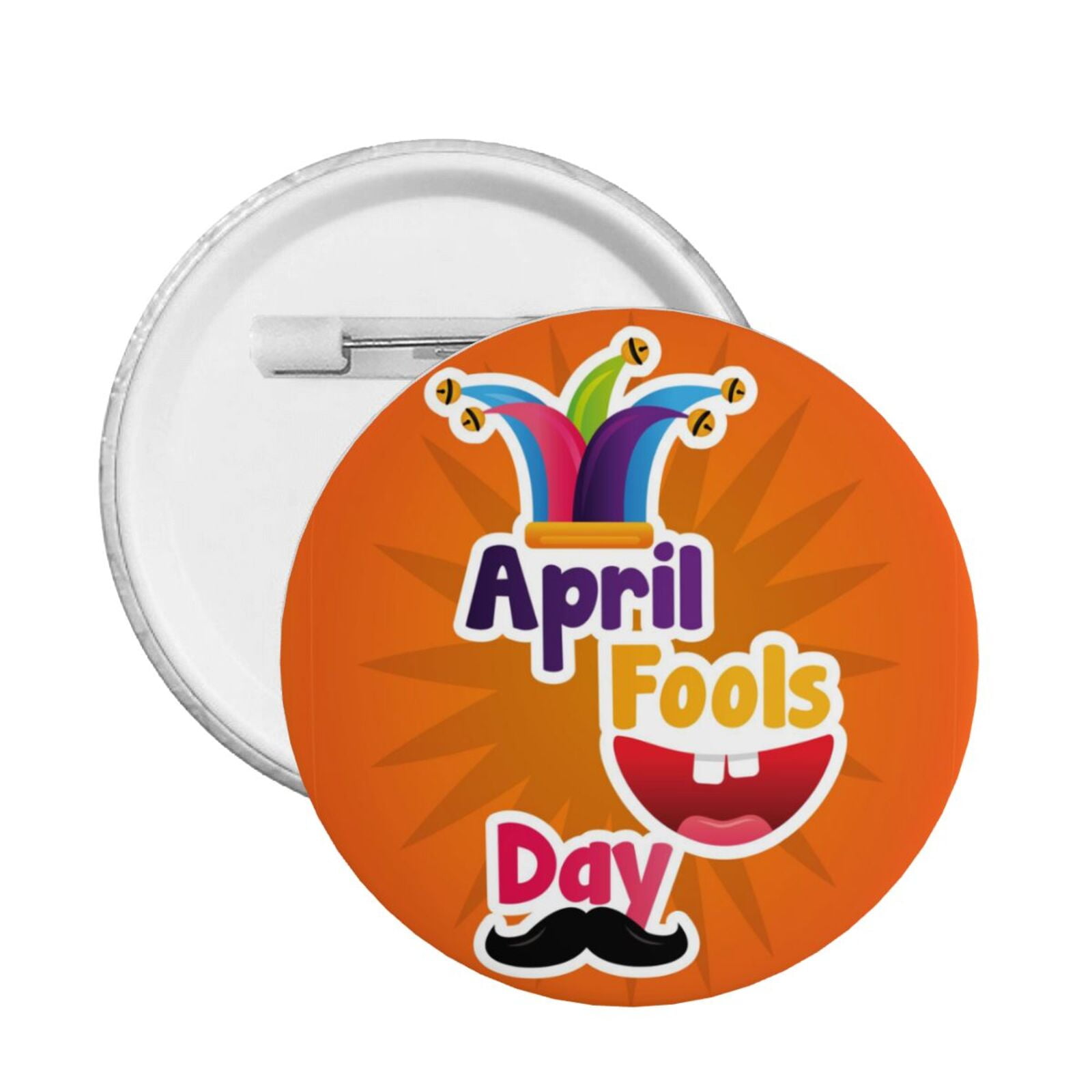 Happy April Fool'S Day Pin Button Badge, Personalised Button Metal ...