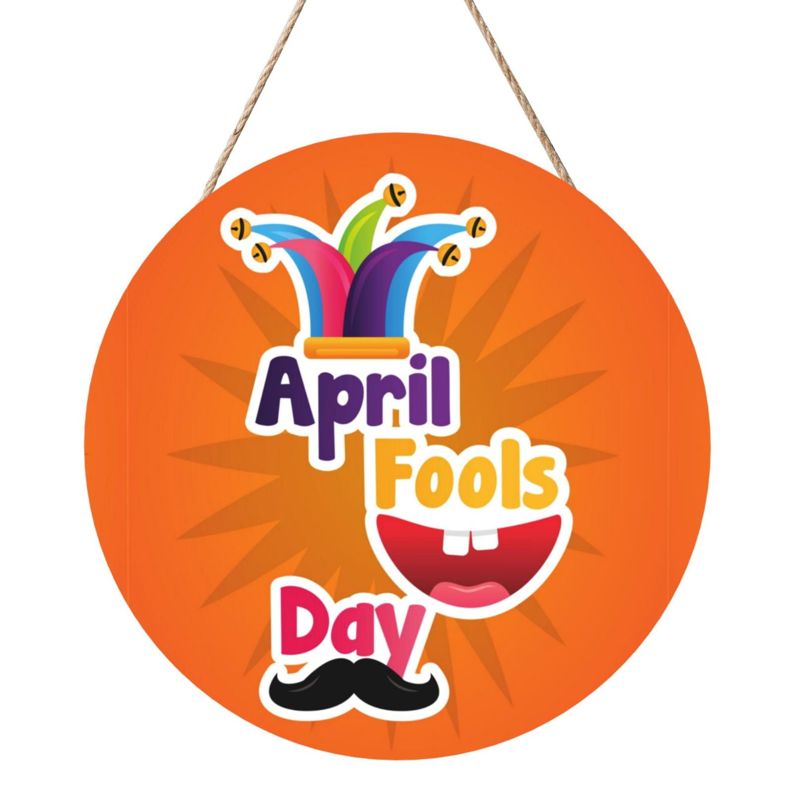 Happy April Fool'S Day Wooden Hanging Sign Ornament Welcome Sign For ...