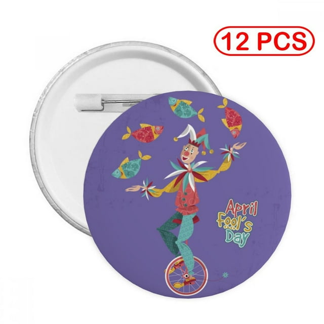Happy April Fool's Day Pins Round Brooch Button Badge Stickers Sign ...