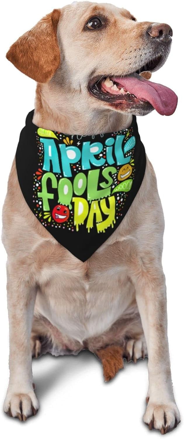 Happy April Fools Day Dog Bandanas Summer Washable Triangle Bibs ...