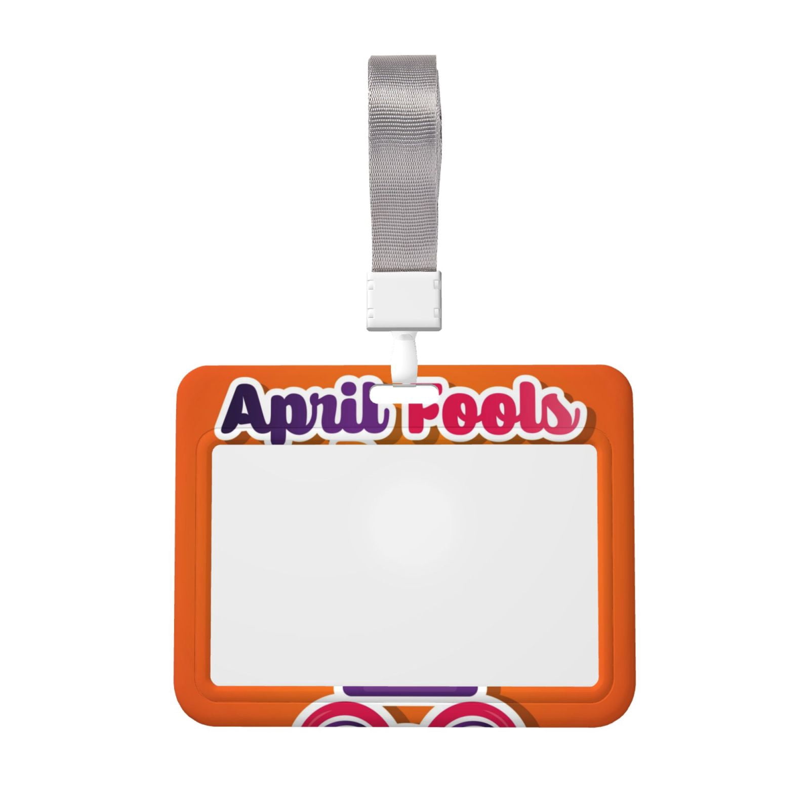 Happy April Fools' Day Funny Pattern Badge Holder with Lanyard ...