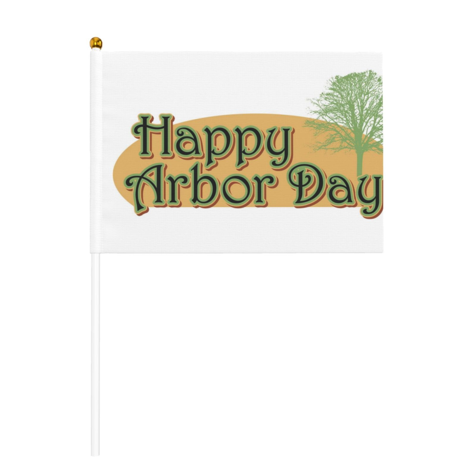 Happy Arbor Day Flag Small Mini Hand Held Flags Small Miniature Flags 5 ...