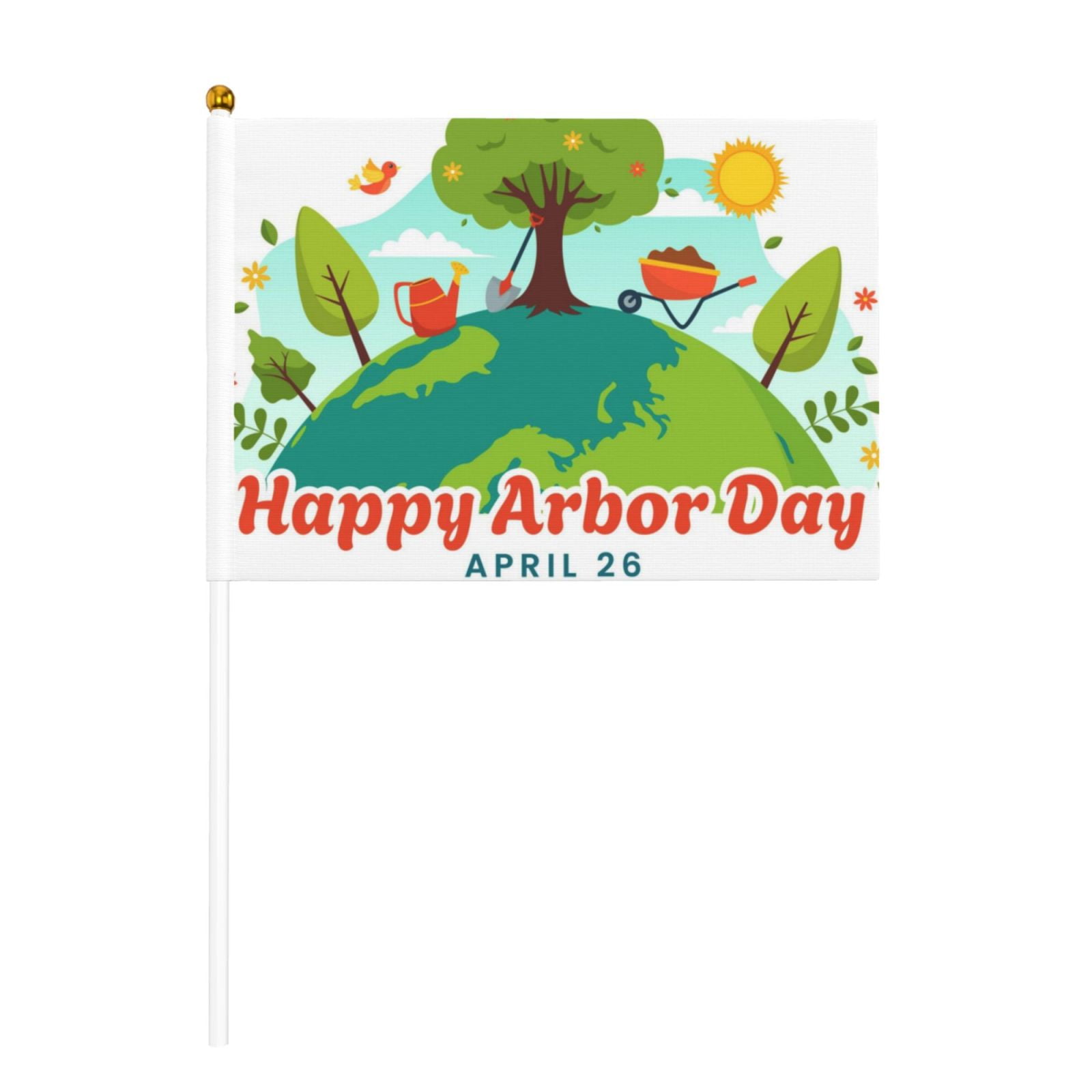 Happy Arbor Day Flag Small Mini Hand Held Flags Small Miniature Flags 5 ...
